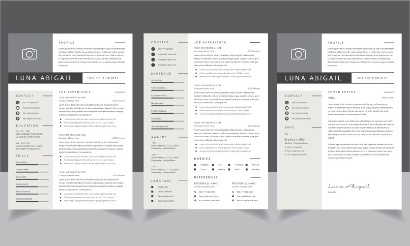Clean and professional resume layout template Vector Image