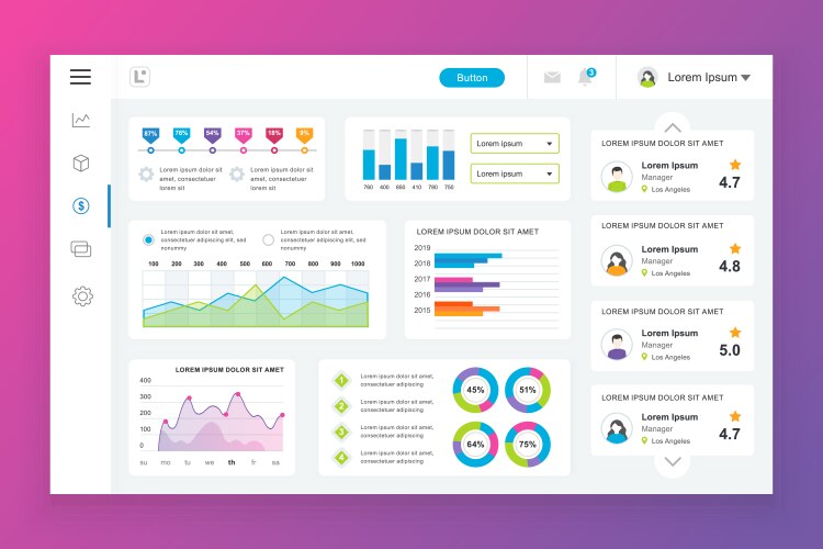 Dashboard Admin Business Template Vector Images (over 480)