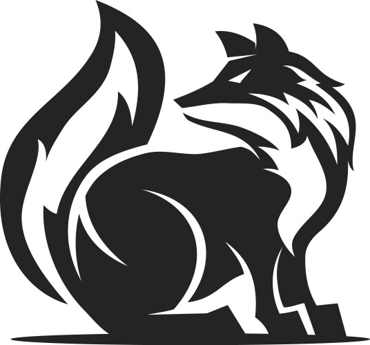 Fox logo template isolated brand identity Vector Image