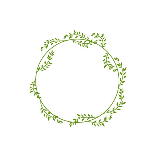 Green natural frame template circle Royalty Free Vector
