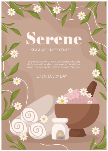 Hand drawn spa poster template Royalty Free Vector Image