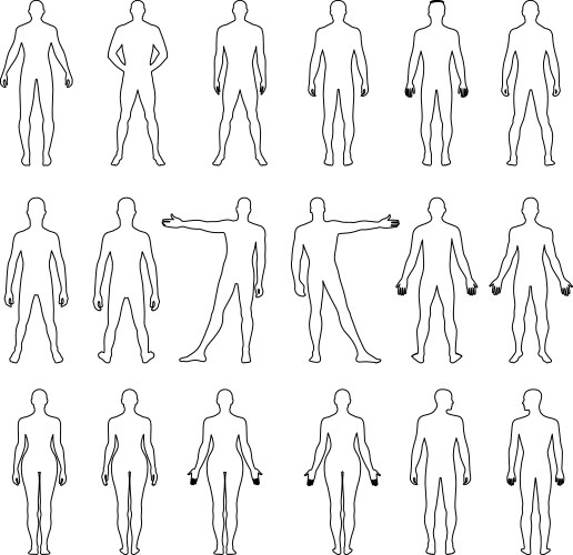 Human Body Front Back Outline Vector Images (over 650)