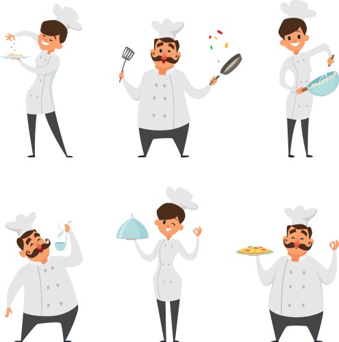 Chef uniforms professional suit clothes for cooks Vector Image