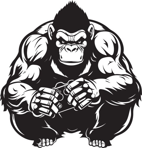 Primate powerplay muscular chimpanzee logo Vector Image