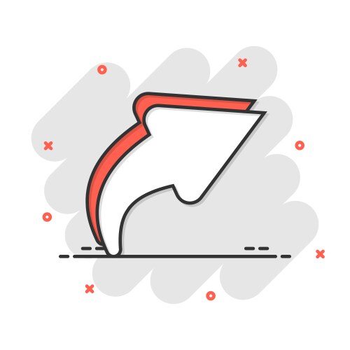 Share button icon in comic style arrow cartoon Vector Image