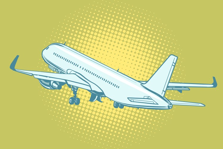 Large passenger plane isometric blueprint Vector Image