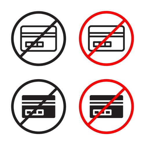 Credit card with prohibition sign no debit Vector Image