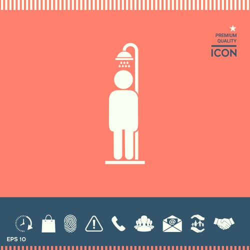 Man taking a shower Royalty Free Vector Image - VectorStock