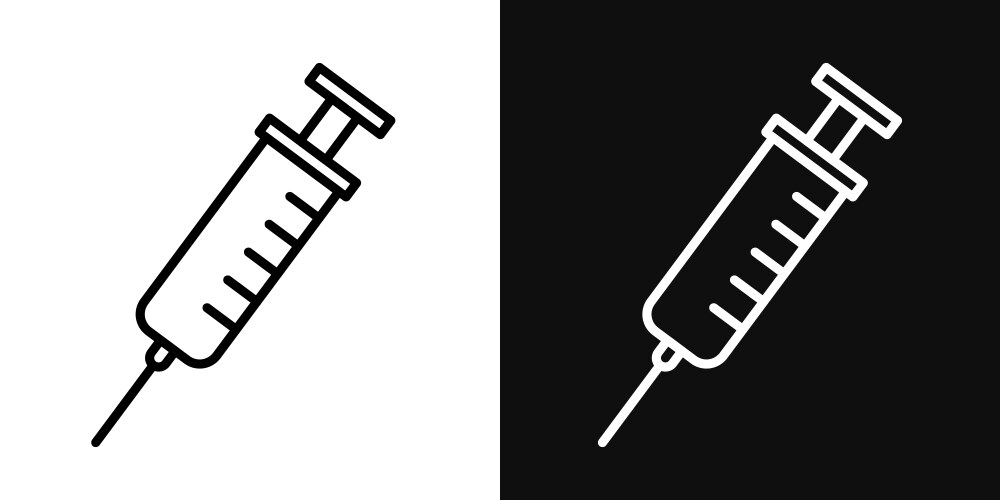 Syringe icon set inject needle vaccine symbol Vector Image