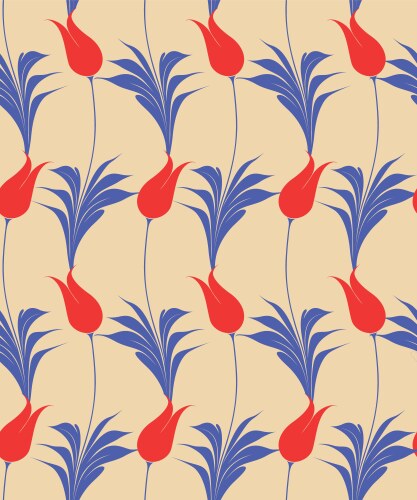 Turkish tulip seamless pattern Royalty Free Vector Image