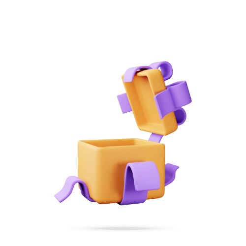 3d open gift box isolated on white Royalty Free Vector Image