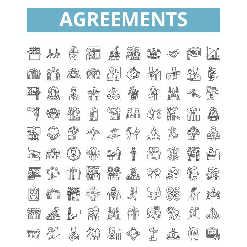 Management icons editable line set Royalty Free Vector Image