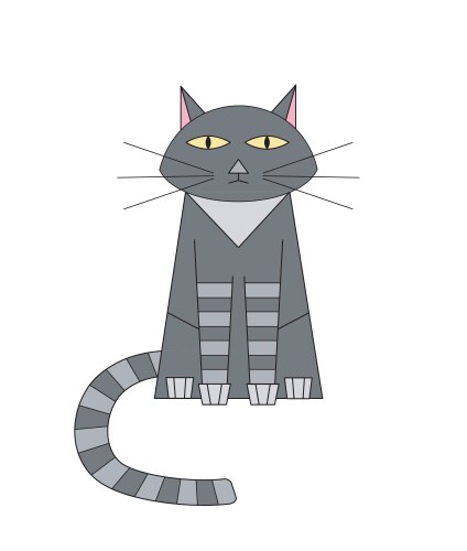 Grumpy Cat with Middle Finger Royalty Free Vector Image