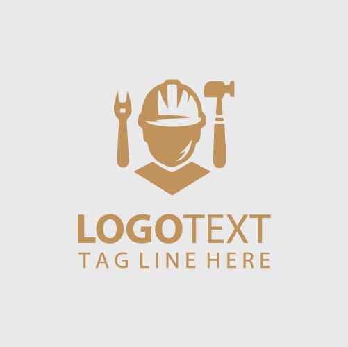 Construction worker logo Royalty Free Vector Image