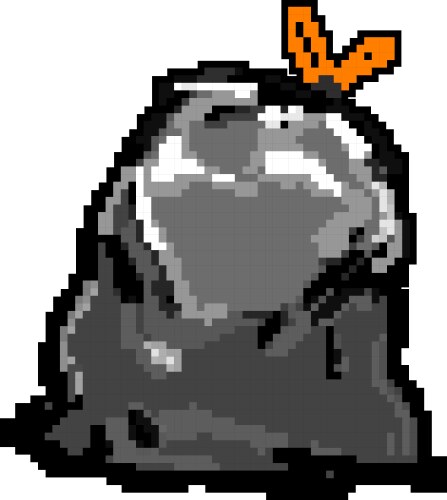 Container trash bag game pixel art Royalty Free Vector Image