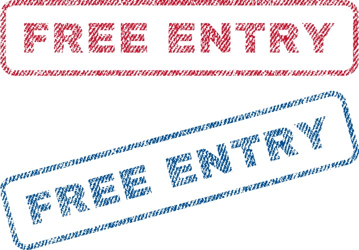 Free entry round isolated gold badge Royalty Free Vector