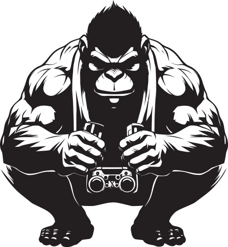 Gamepad gladiator muscular primate icon muscle Vector Image