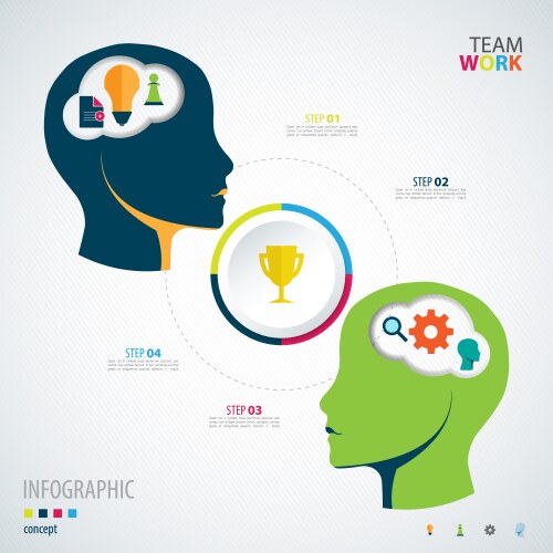 Teamwork infographics template Royalty Free Vector Image
