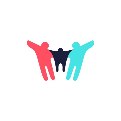 Together family parent and children logo icon Vector Image