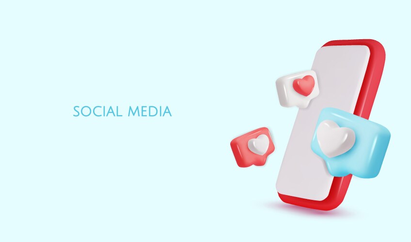 3d icon message dialog button with heart Vector Image