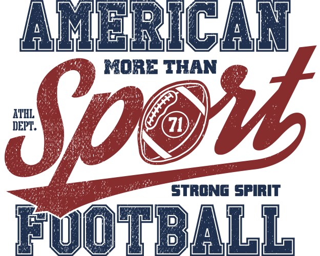 Varsity football college Royalty Free Vector Image