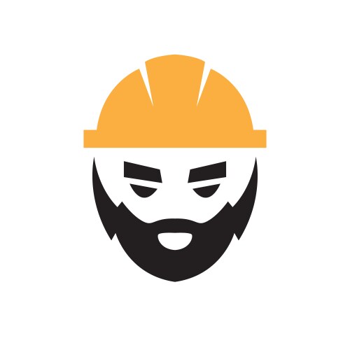 Bearded man icon logo Royalty Free Vector Image