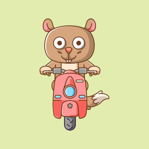 Cute monkey riding scooter animal kawaii chibi Vector Image