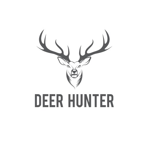 Deer hunter design template Royalty Free Vector Image