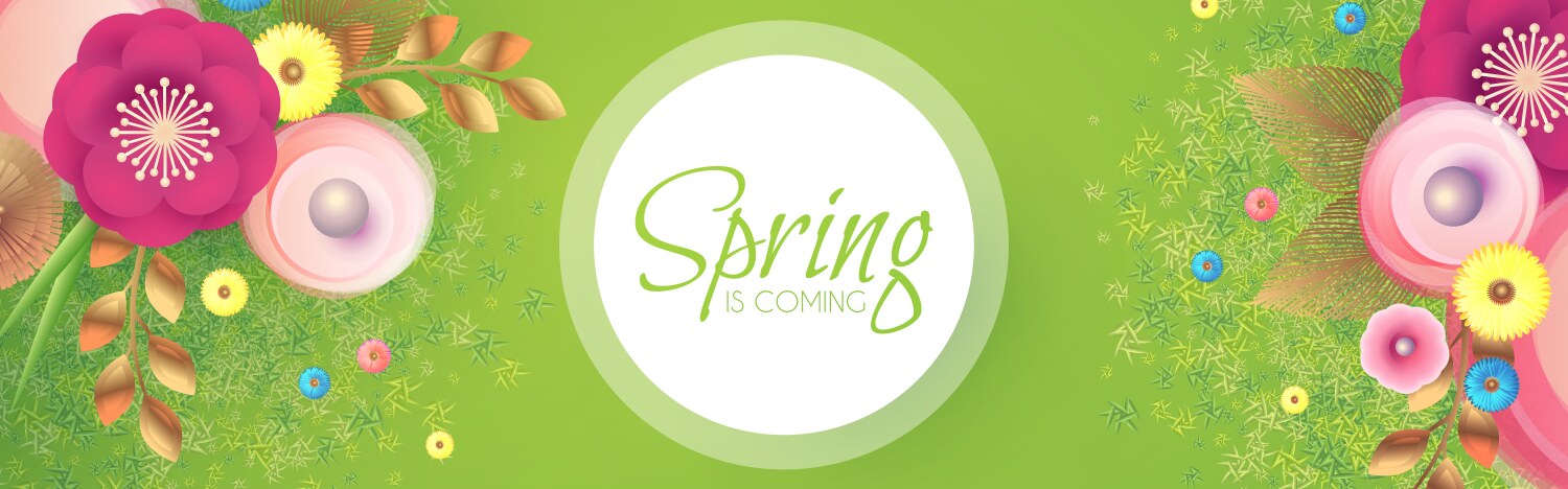 Flower paper cut spring design template Royalty Free Vector