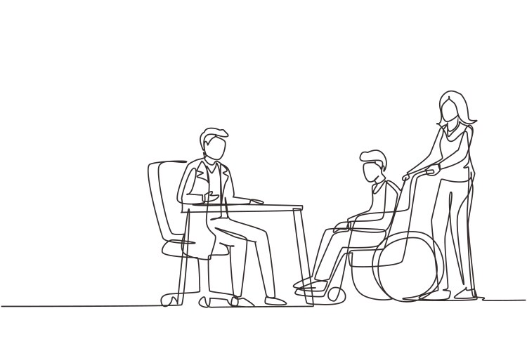 Cartoon of patient and doctor during psychiatric Vector Image