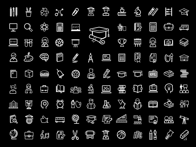 Education Icons Black and White Vector Images (over 400,000)