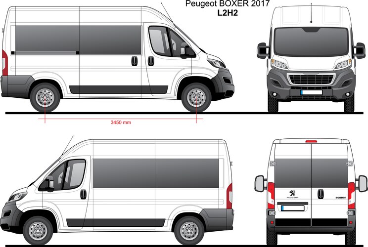 Peugeot Boxer L2H2 Cargo Van 2021 Royalty Free Vector Image