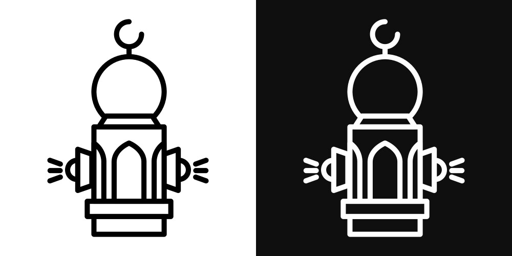 Takbir icon set islam prayer symbol islamic Vector Image