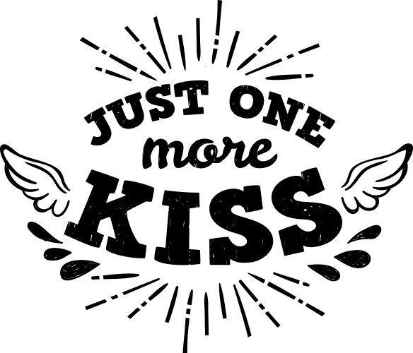 Fashion patch element with kiss lettering Vector Image