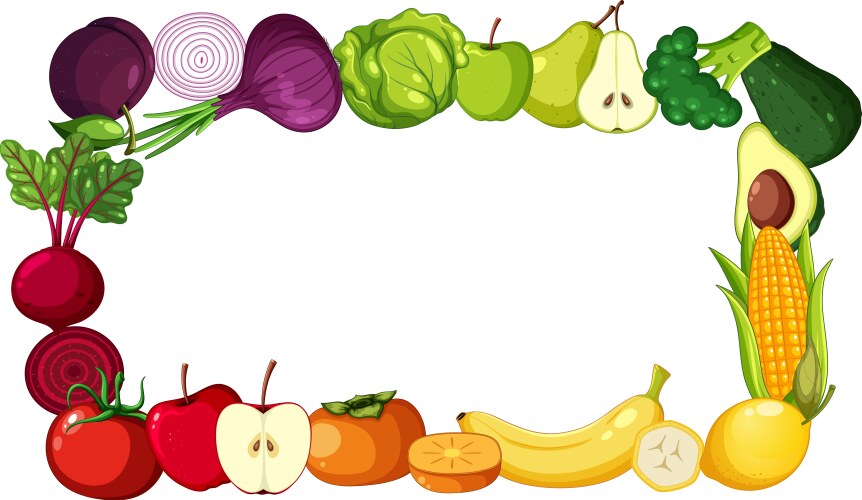 Fruit and Vegetables Border Vector Images (over 1,700)
