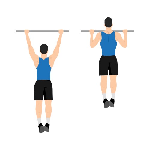 Man doing parallel dip bar exercise flat Vector Image