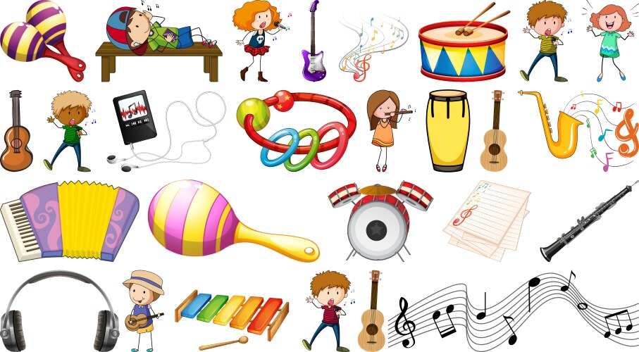 Border template with musical instruments Vector Image