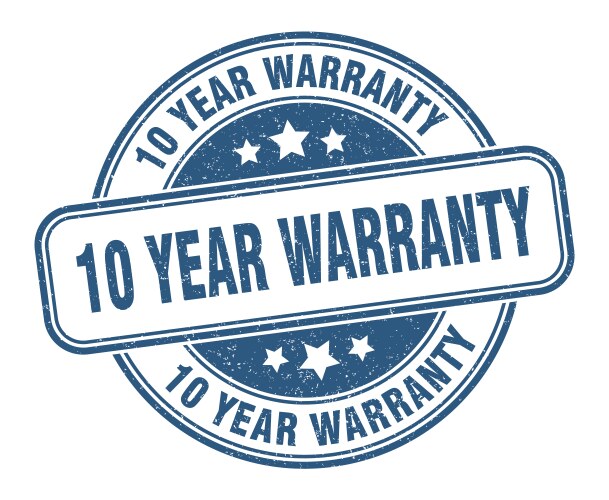 10 years warranty stamp sign seal Royalty Free Vector Image
