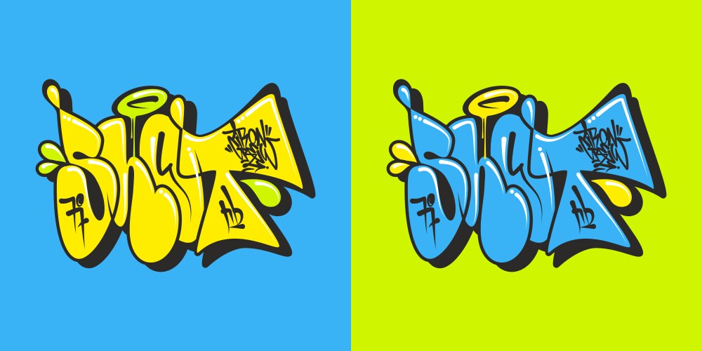 Abstract word dance graffiti style font lettering Vector Image