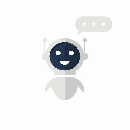 Cute smiling robot chat bot say hi Royalty Free Vector Image