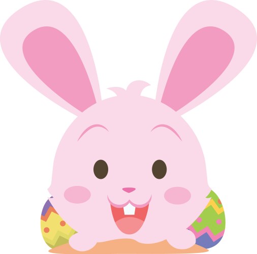 Easter bunny with big egg art Royalty Free Vector Image