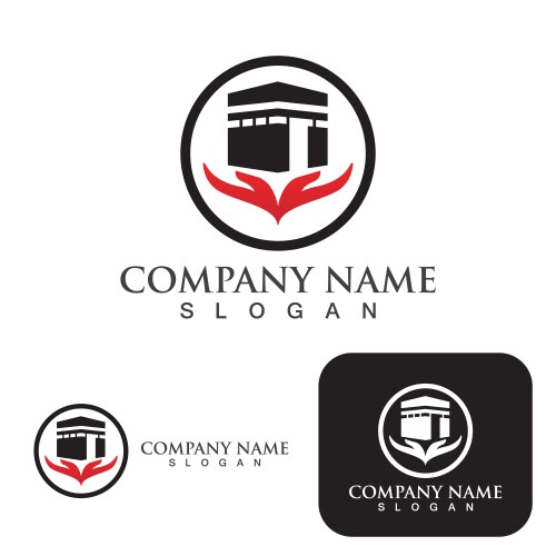 Kaaba logo and symbol element Royalty Free Vector Image