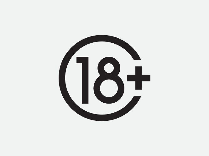 Plus 18 prohibition sign for people under Vector Image