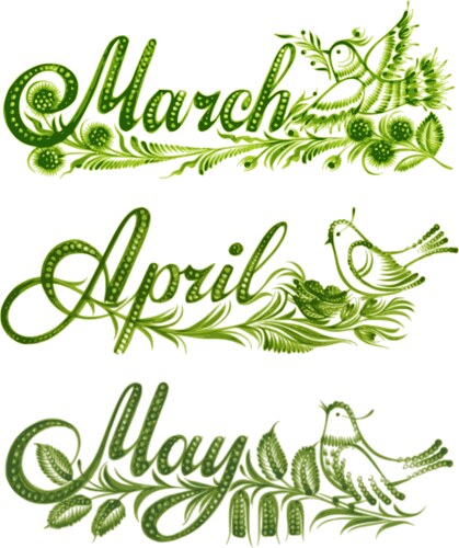 March month name Royalty Free Vector Image - VectorStock