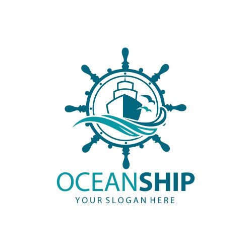 Simple cruise ship clean logo design Royalty Free Vector