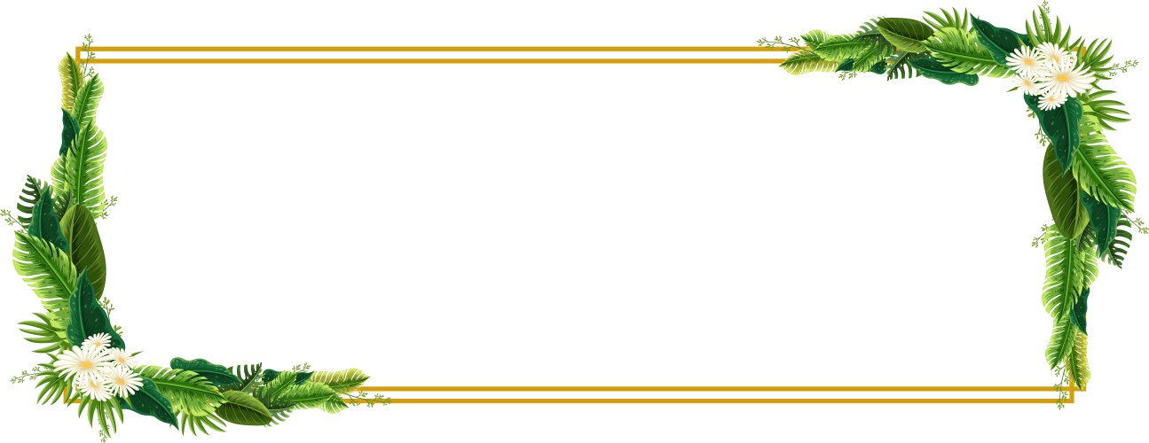 Horizontal card template with flowers and foliage Vector Image