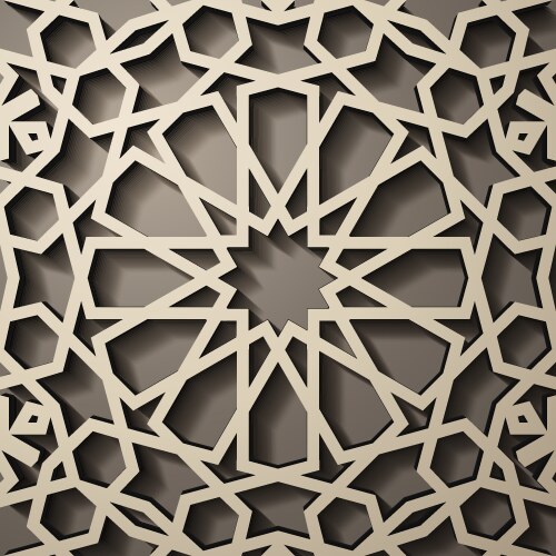 Background with 3d seamless pattern in islamic Vector Image