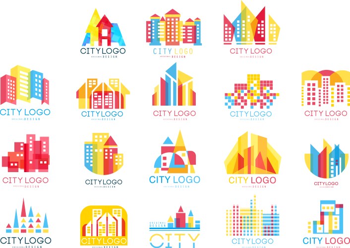 Cute city design elements Royalty Free Vector Image