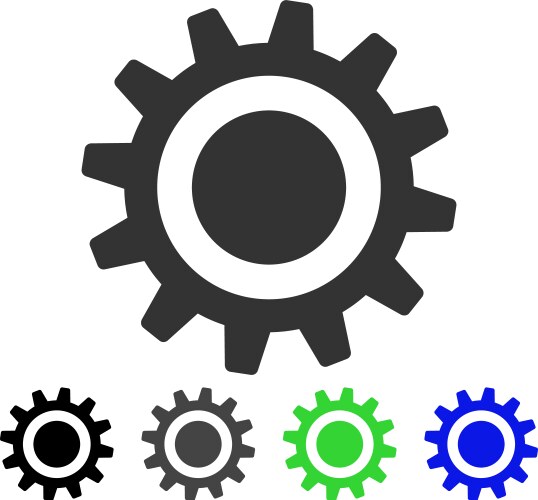 Settings gears cogs flat icon for apps Royalty Free Vector