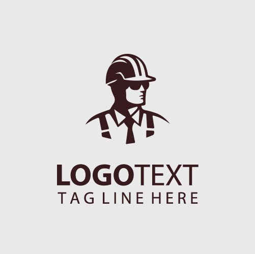 Construction worker logo Royalty Free Vector Image